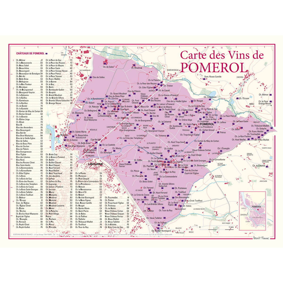 Vinkort - Pomerol, Frankrig - Art & Frame