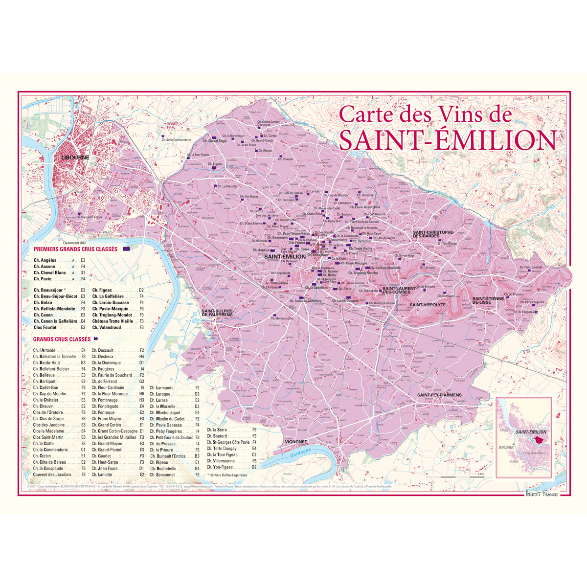 Vinkort - Saint-Émilion, Frankrig - Art & Frame