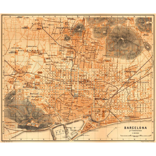 Vintage kort over Italien (70x85cm) - Art & Frame